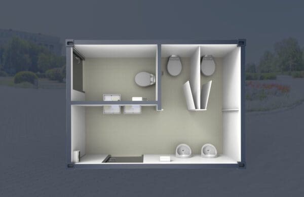 Site Toilets and Showers - 2+1 Toilet Block - Garic